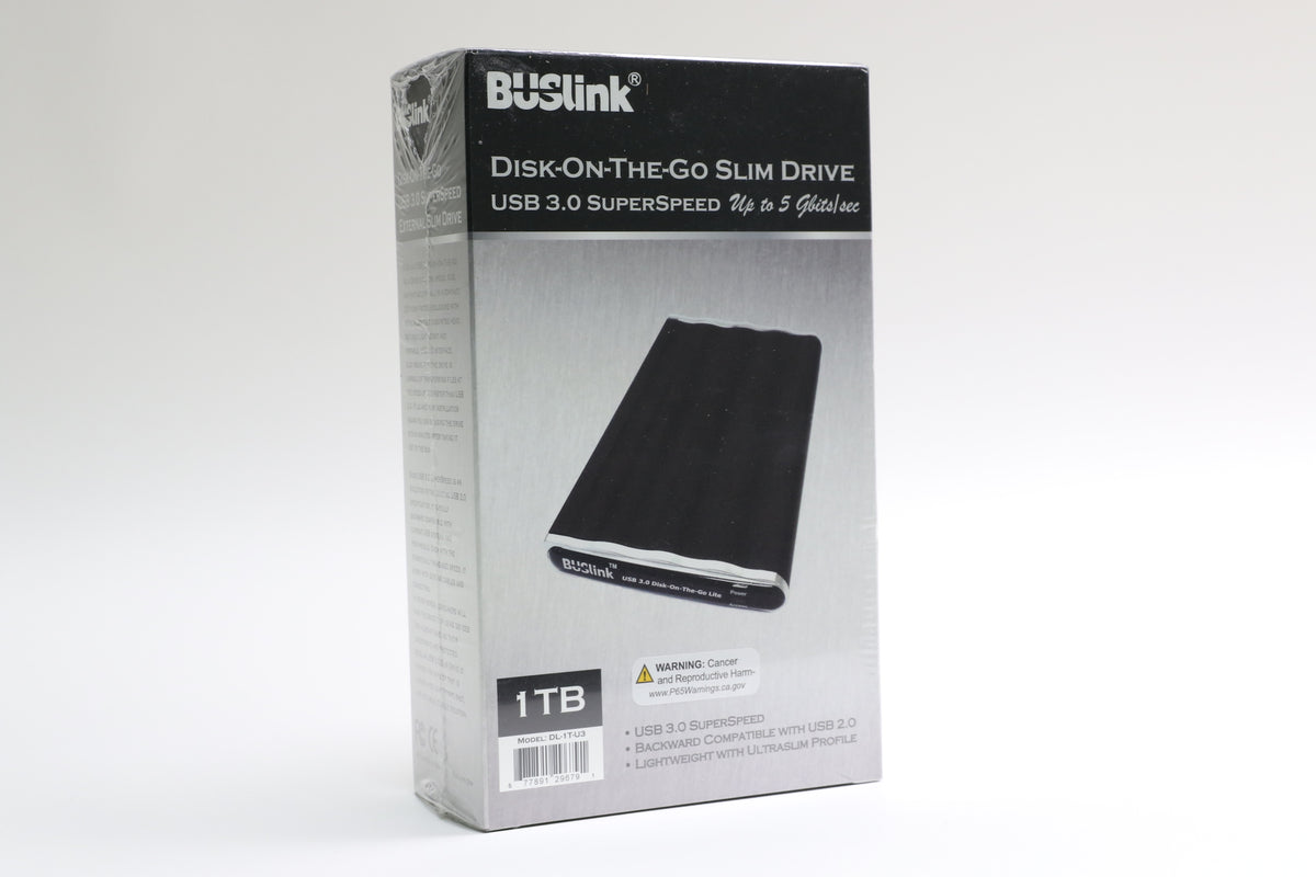 BUSlink, 1TB, Disk-On-The-Go Slim Portable External Drive, DL-1T-U3 ...